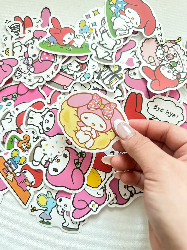 50 Pcs Sanrio My Melody Decoration Stickers , Non Repeated Cute My ...