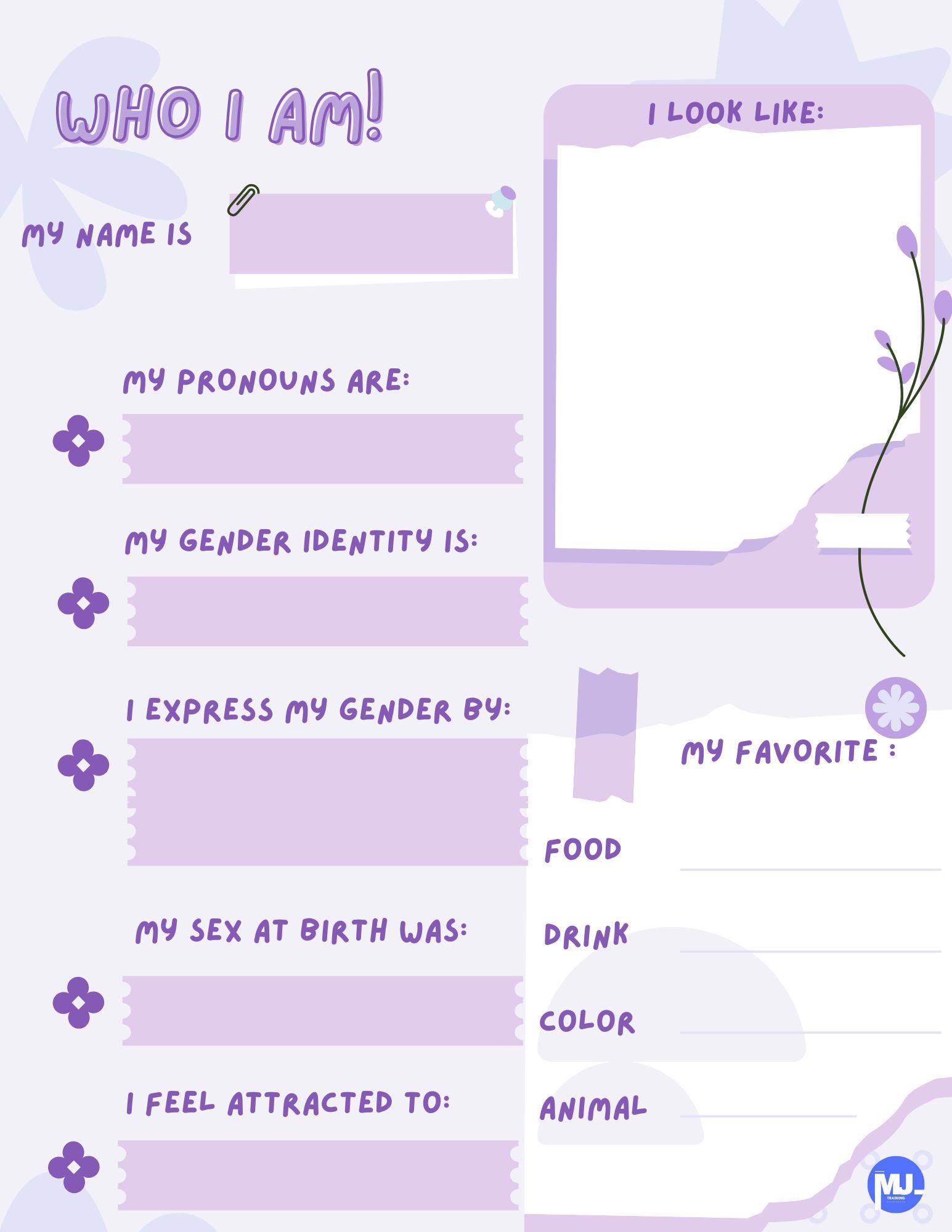 Who Am I?worksheet Gender Diversity Training LGBTQIAA2S+ Exploring ...