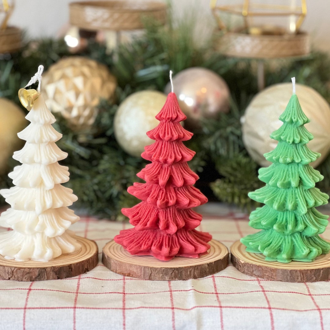 Christmas Tree Candles, Handmade Candles, Decor Trees, Christmas Gift ...