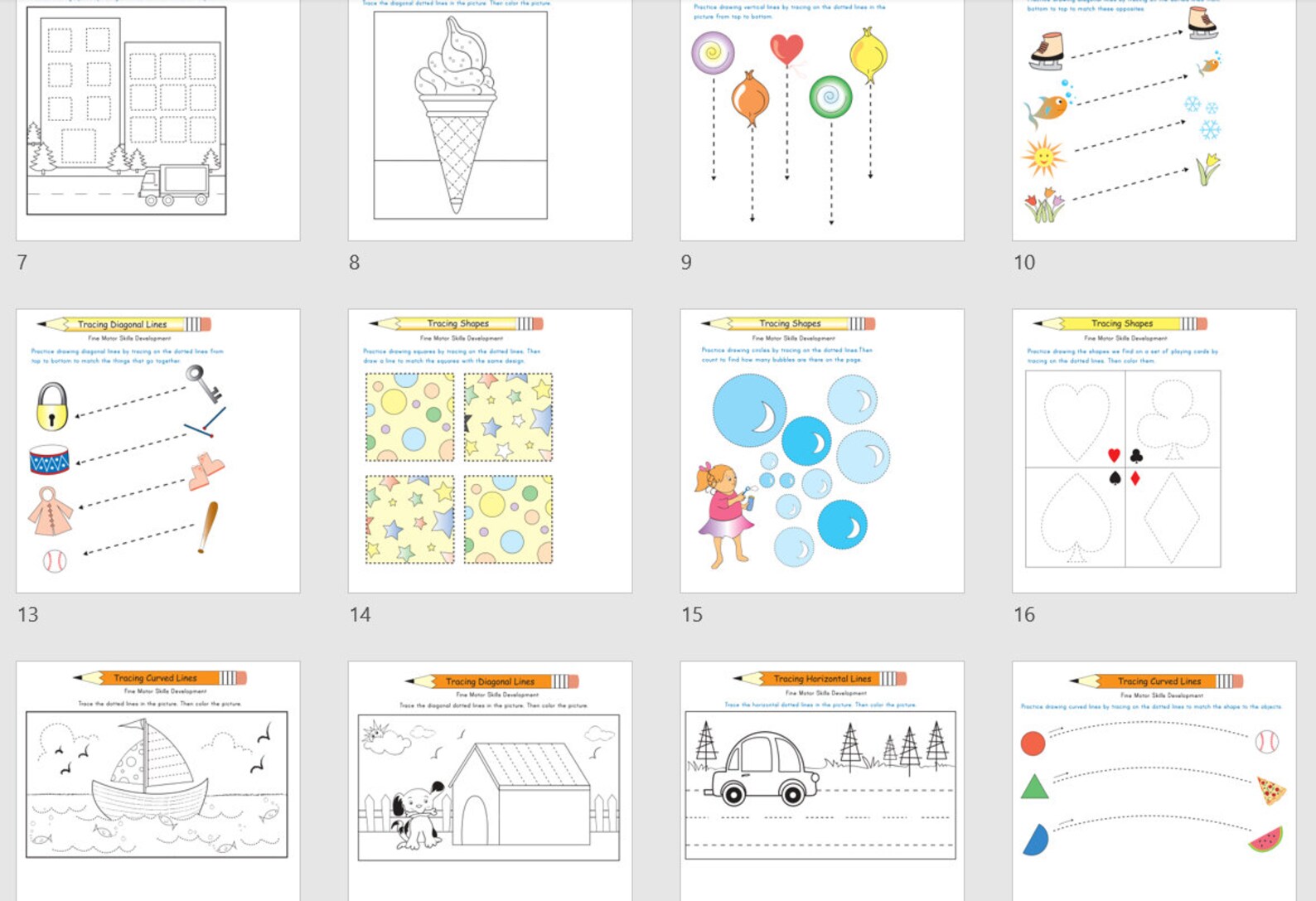 25 Digital Kids' Drawing Exercises - Fine Motor Skills Development ...