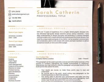 Clean Simple Modern Minimalist Resume Template for Word - Etsy