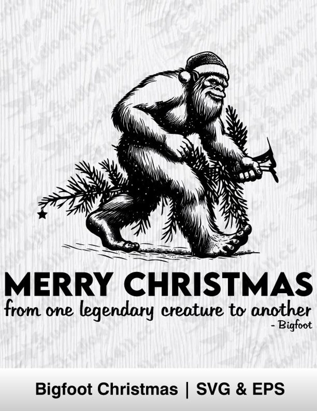 Bigfoot Christmas SVG & EPS - Etsy