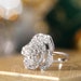 Big Rose Flower Bold Statement Ring, Lab Grown Diamond Floral ...