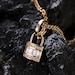 Dainty Pave Diamond Lock Pendant, Gold Heart Lock Necklace, Moissanite ...