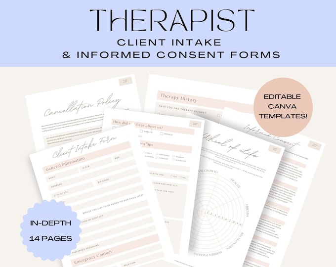 Therapist Client Intake Form for Counseling Psychology Informed Consent ...