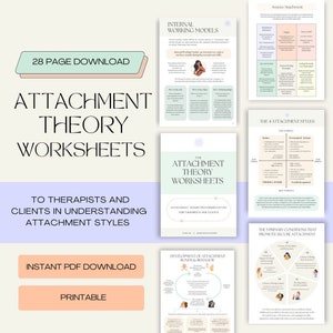 Attachment Theory Worksheets Attachment Styles for Therapist ...