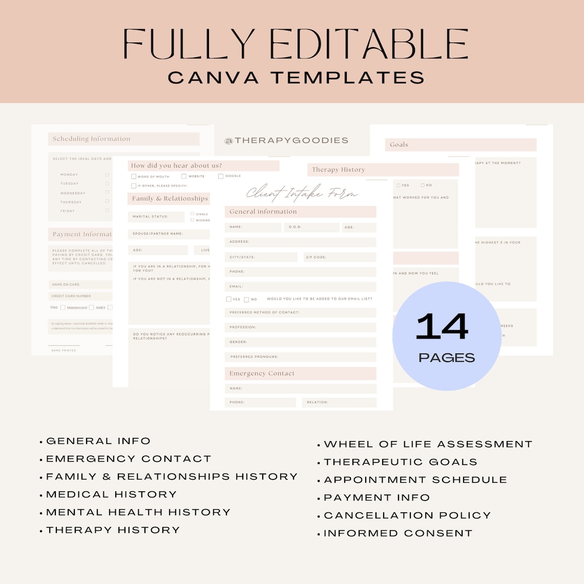 Therapist Client Intake Form for Counseling Psychology Informed Consent ...