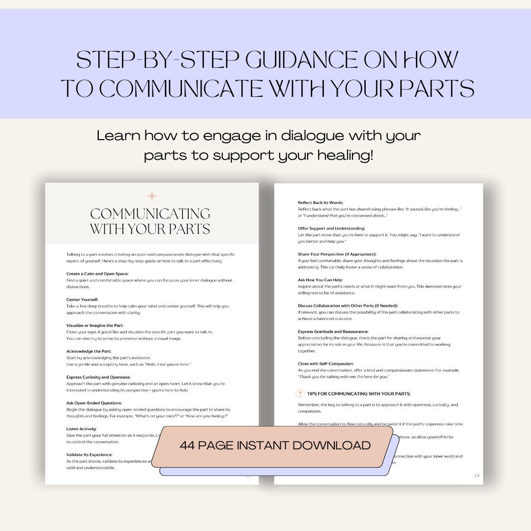 Internal Family Systems Workbook IFS Worksheets for Parts Exploration ...