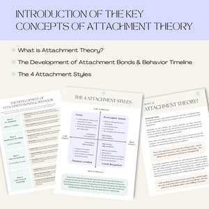 Attachment Theory Worksheets Attachment Styles for Therapist ...