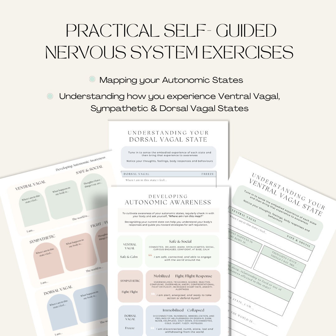 Polyvagal Theory Workbook for Nervous System Regulation Worksheets for ...