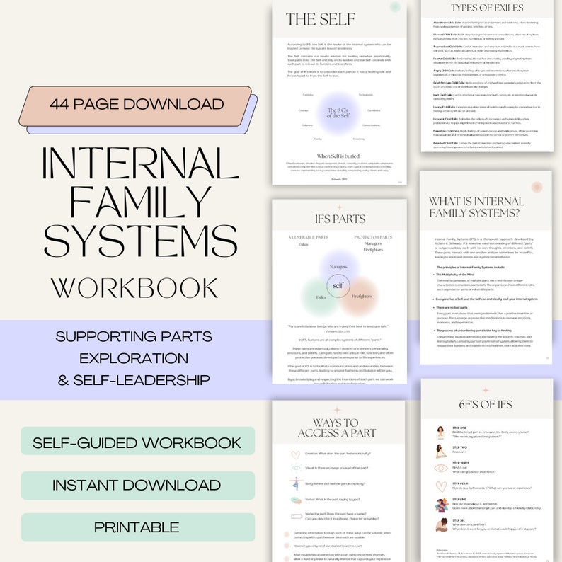 Internal Family Systems Workbook IFS Worksheets for Parts Exploration ...