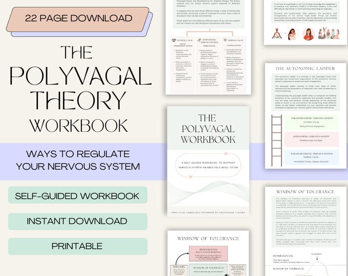 Polyvagal Theory Workbook for Nervous System Regulation Worksheets for ...