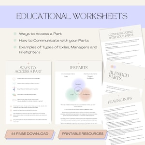 Internal Family Systems Workbook IFS Worksheets for Parts Exploration ...