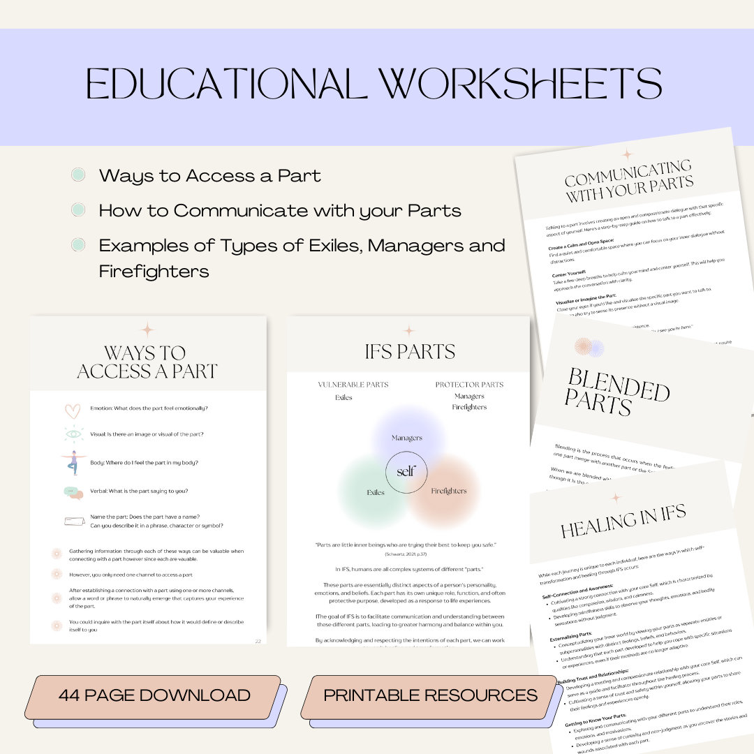 Internal Family Systems Workbook IFS Worksheets for Parts Exploration ...