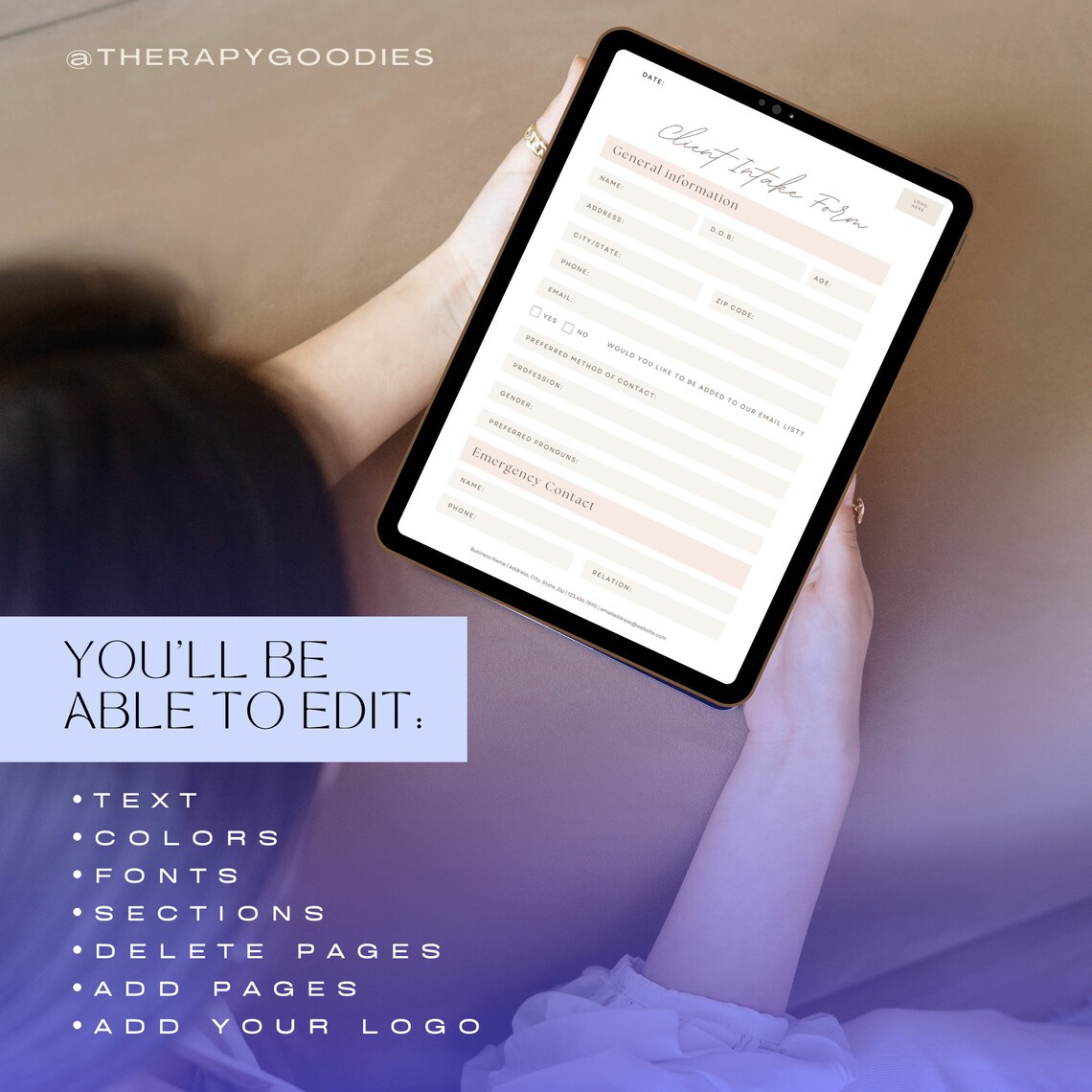 Therapist Client Intake Form for Counseling Psychology Informed Consent ...