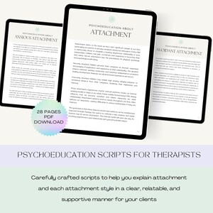 Attachment Theory Worksheets Attachment Styles for Therapist ...