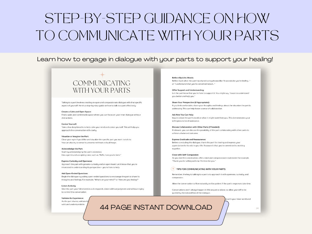 Internal Family Systems Workbook IFS Worksheets for Parts - Etsy Australia