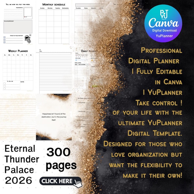 Yuplanner: "eternal Thunder Palace" 2026 Digital Planner | 300 Pages by ...
