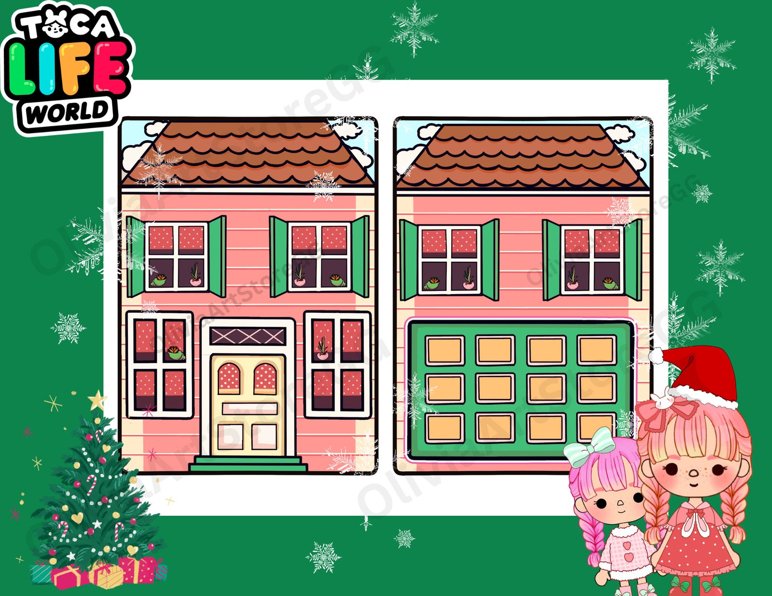 Printable Toca Boca Christmas Gifts Themed Paper Doll House Quiet Book ...