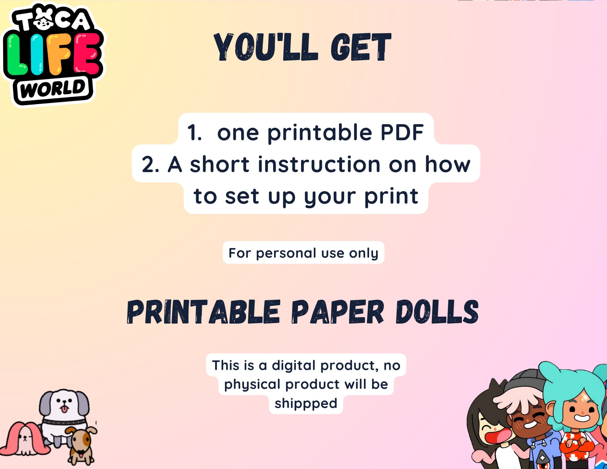 Wednesday Toca Boca Paper Doll Quiet Book Pages Printable, 43% OFF