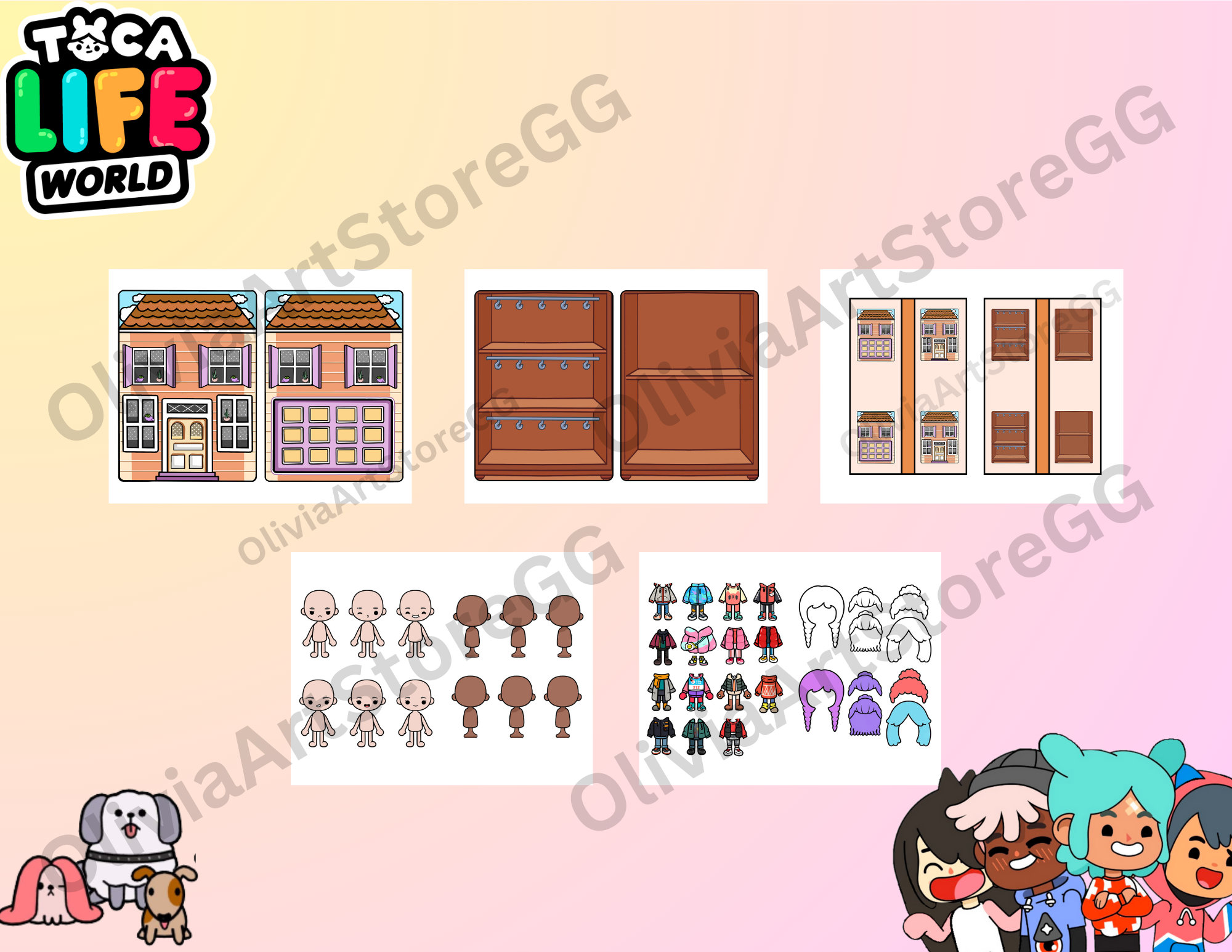 Toca Boca Paper Doll Printable: Winter Clothing Wardrobe (digital ...