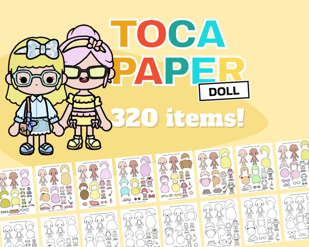 Toca Boca Printable Paper Doll Kit – 250+ Dress up & Coloring Activity ...
