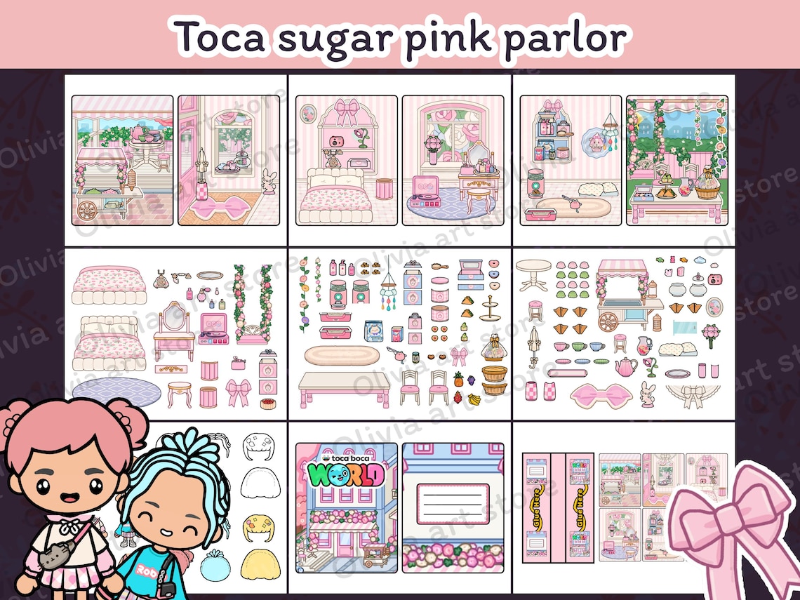 Toca Boca Sugar Pink Parlor Busy Book: Kids Craft (digital Download) - Etsy