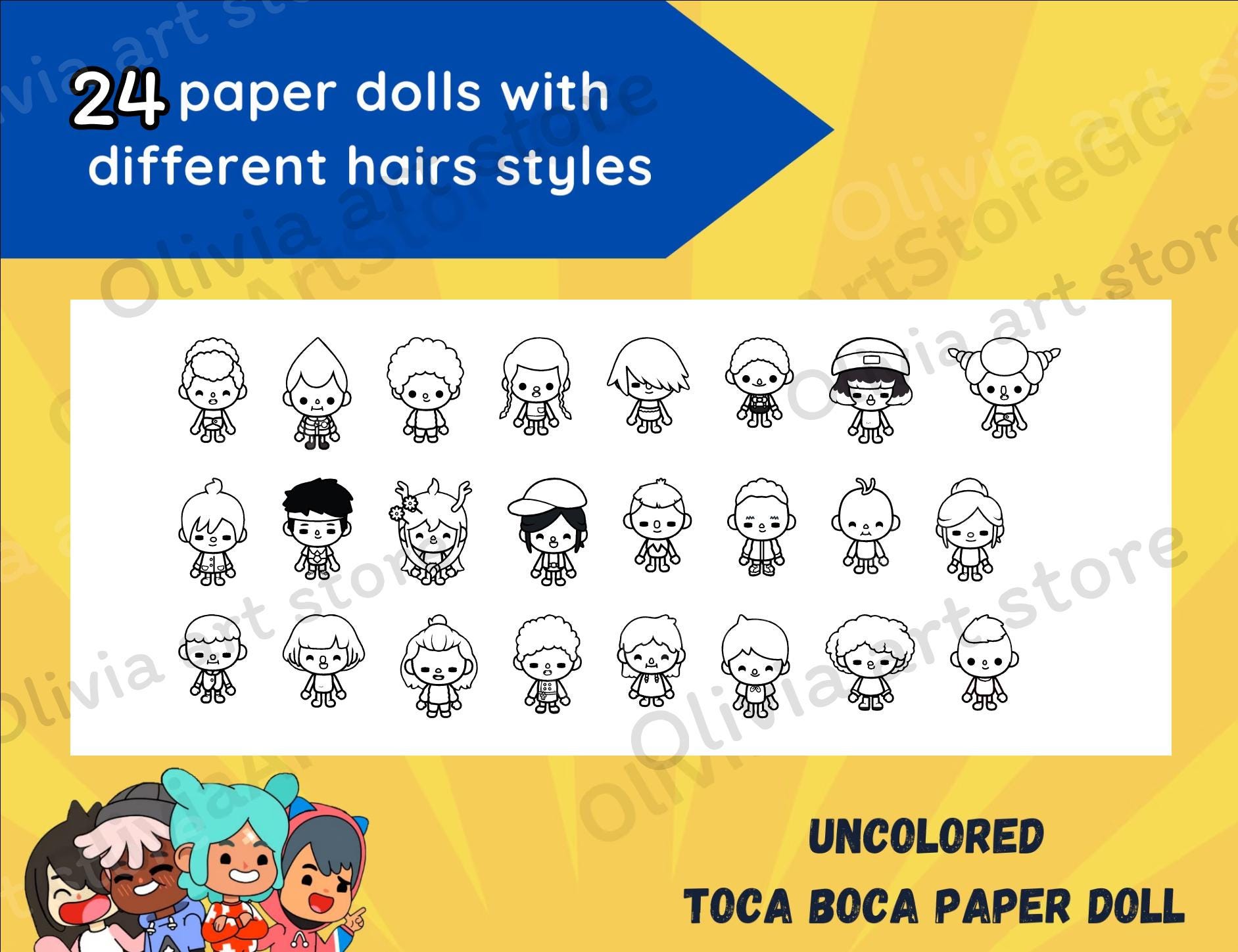 Set002 | Toca Boca Coloring Toca Life Character Tocaboca Printable ...