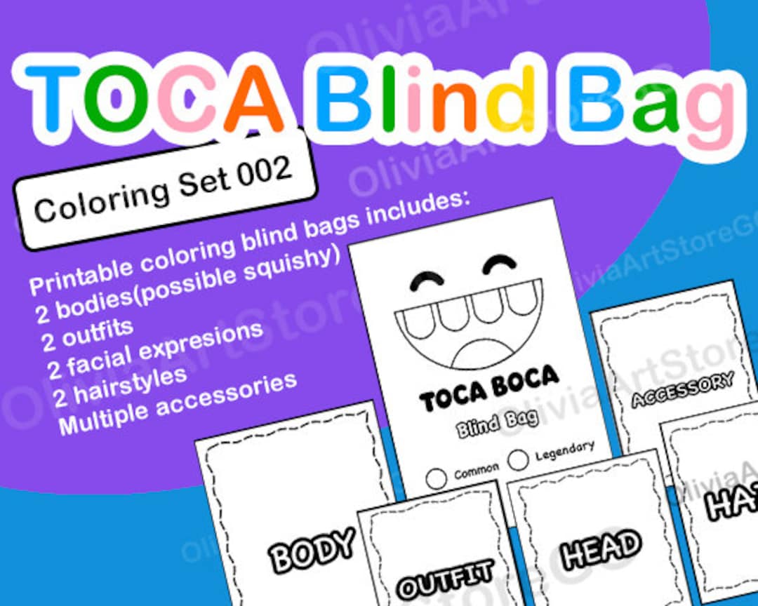 Toca Boca Paper Blind Bag Coloring Blind Bag Page Printable Coloring ...