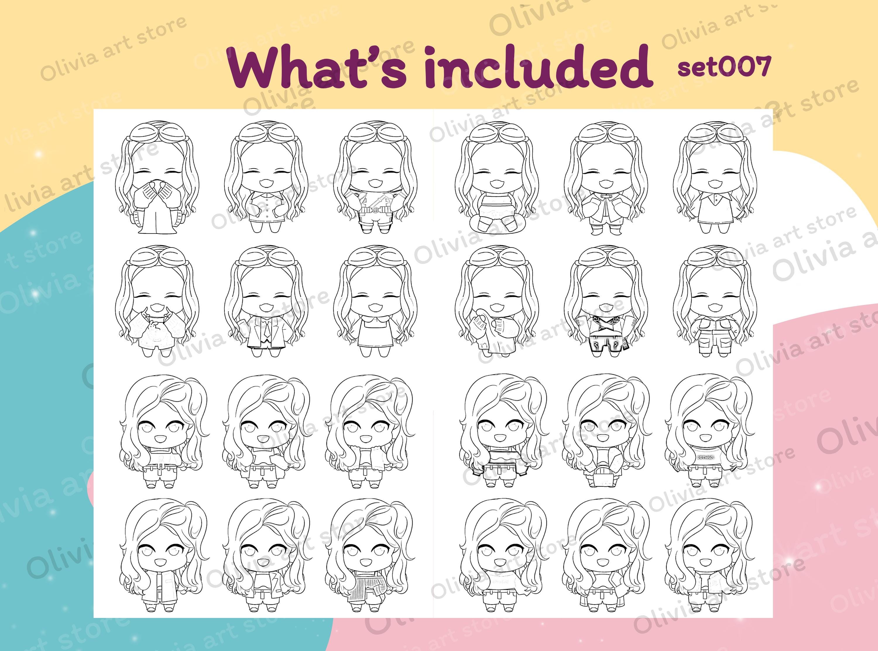 Printable Chibi Doll Dress up Coloring Page Paper Doll Dress up Game ...