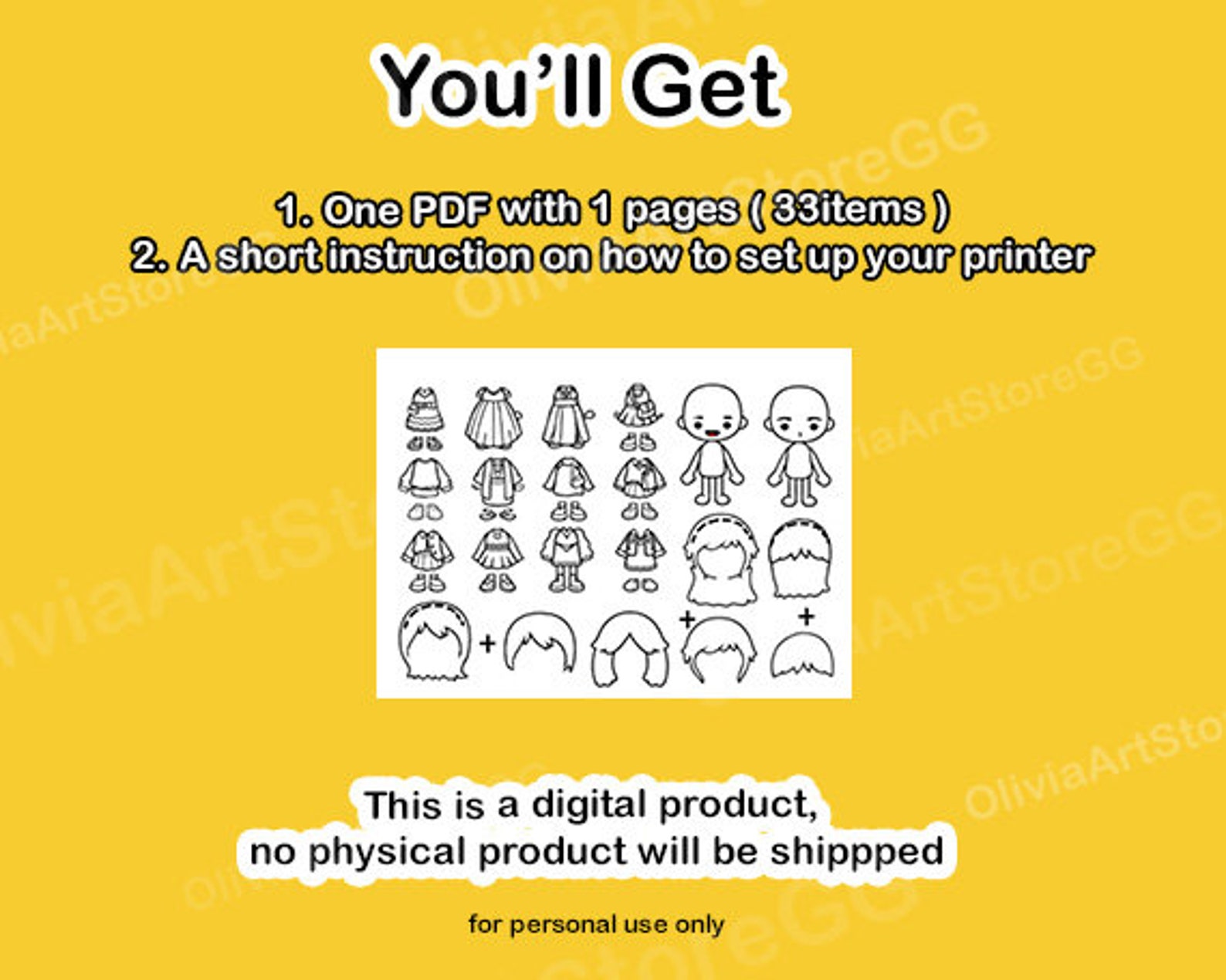 Paper Doll Toca Boca | Girls Activity | Toca Life World Printable - Etsy