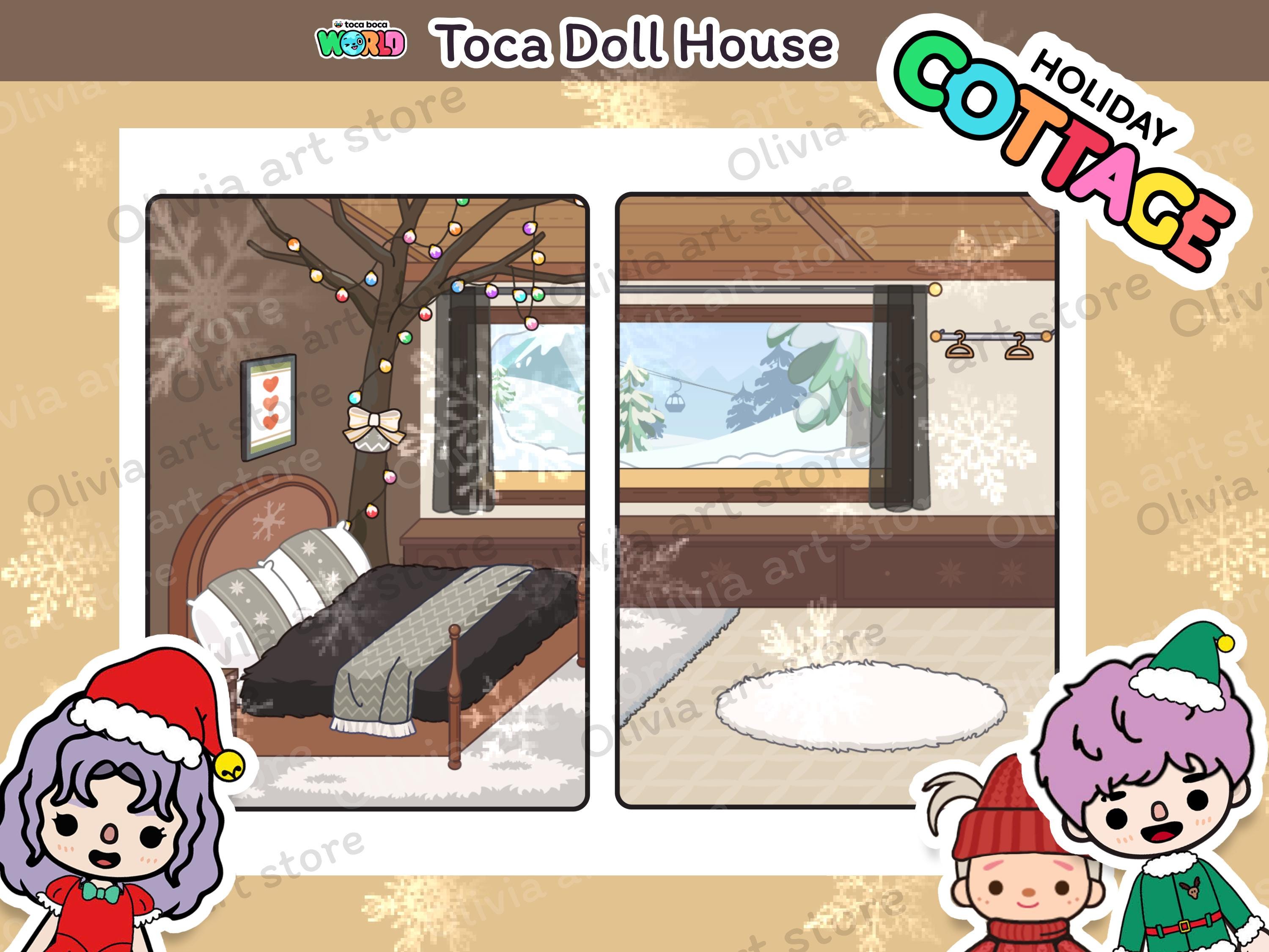 Toca Boca Christmas Paper Doll House: Holiday Cottage Printable (PDF ...
