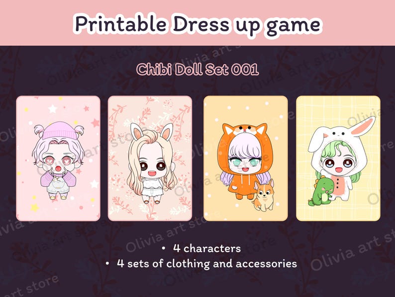 Chibi Doll Printable: Dress up Paper Doll Activity (digital Download ...