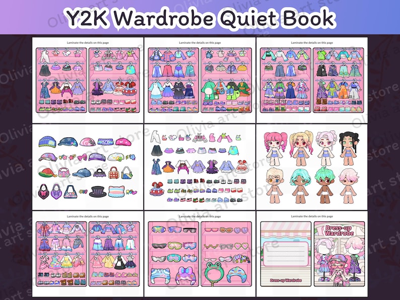 Y2K Fashion Paper Doll Quiet Book: Dress-up Game (digital Download) - Etsy