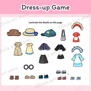 Printable Paper Doll Dress-up Activity: 16 Clothes Pieces (digital ...