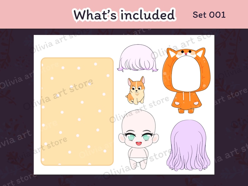 Chibi Doll Printable: Dress up Paper Doll Activity (digital Download ...