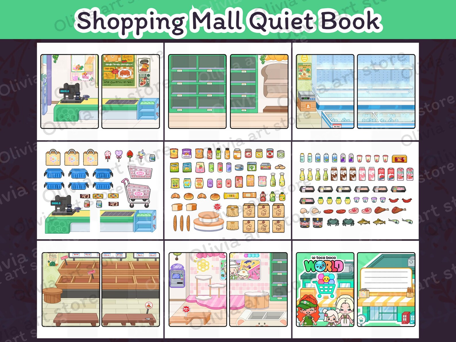 Shopping Mall Play Set | Printable Montessori Busy Book for Toddlers ...