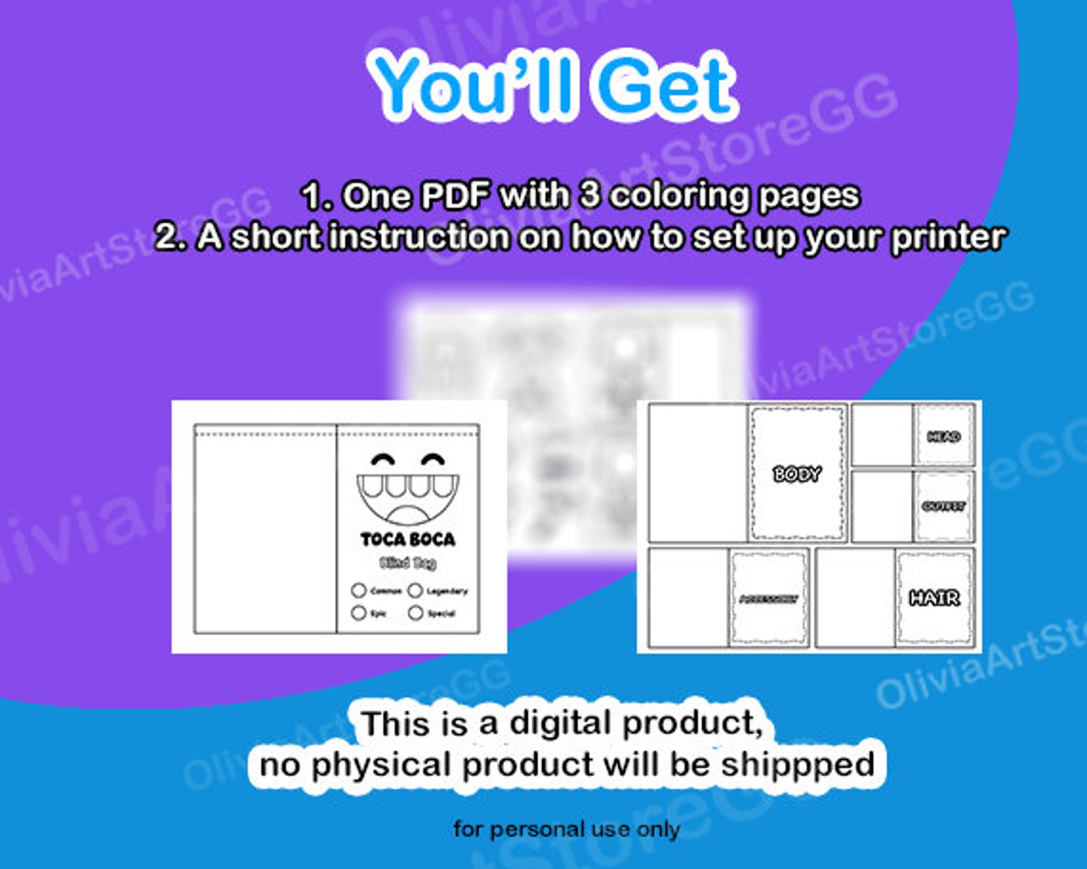 Toca Boca Paper Blind Bag Coloring Blind Bag Page Printable Coloring ...