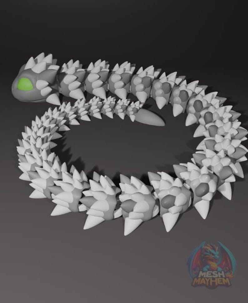 Slither Articulated Dragon STL and 3MF Files - Etsy