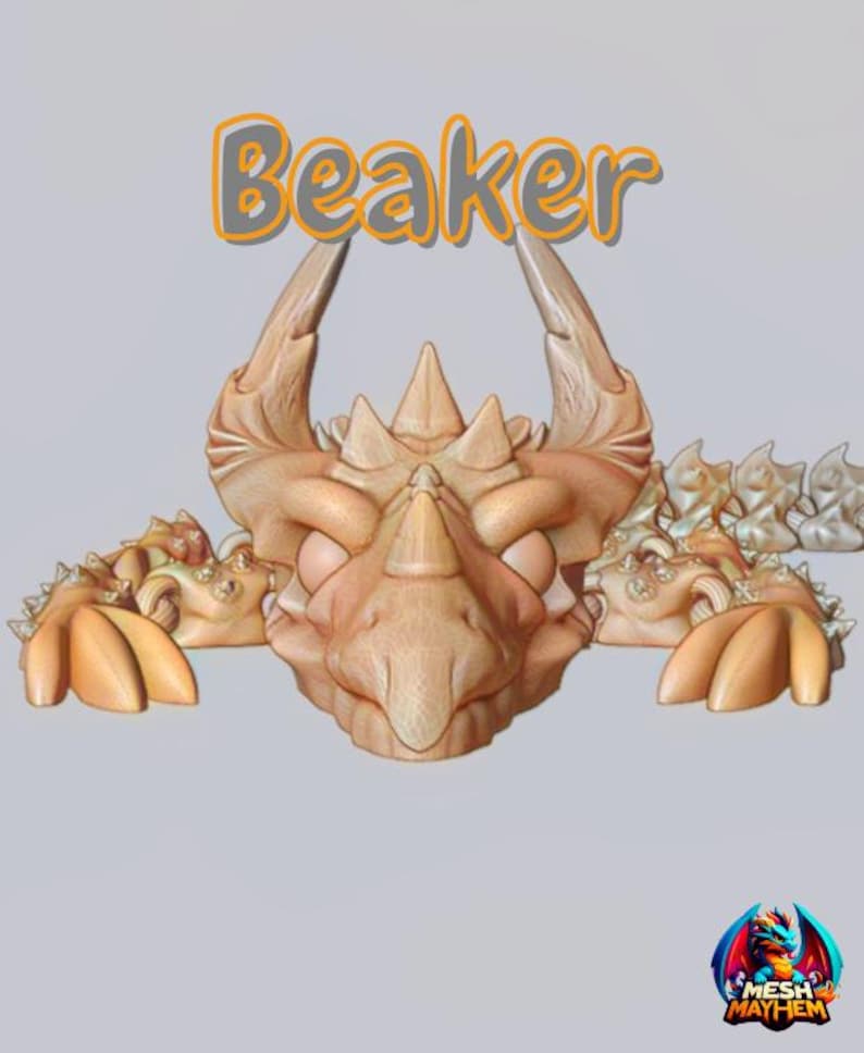 Beaker Articulated Dragon - Etsy