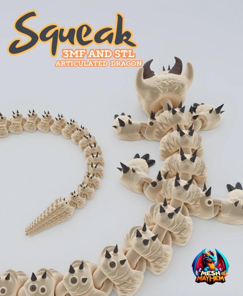 Squeak Articulated Dragon - Etsy