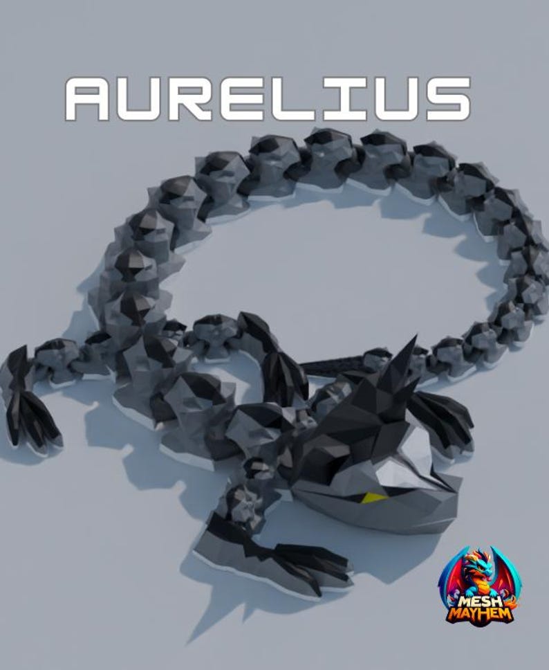 Aurelius Articulated Dragon Mesh Mayhem - Etsy