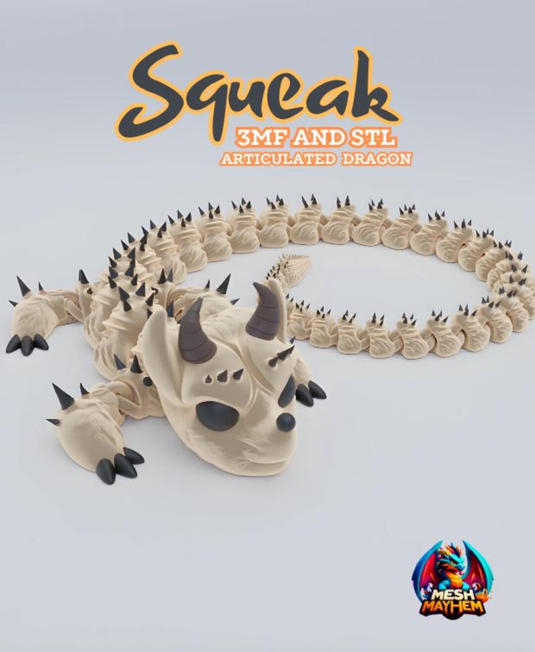 Squeak Articulated Dragon - Etsy