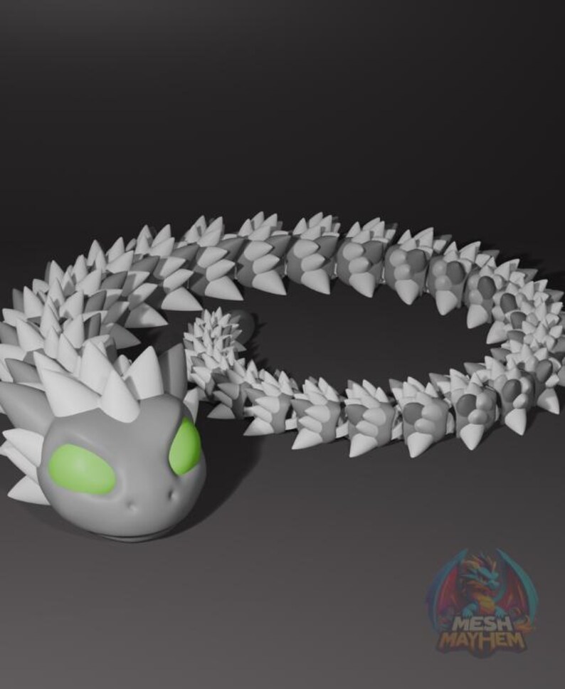 Slither Articulated Dragon STL and 3MF Files - Etsy