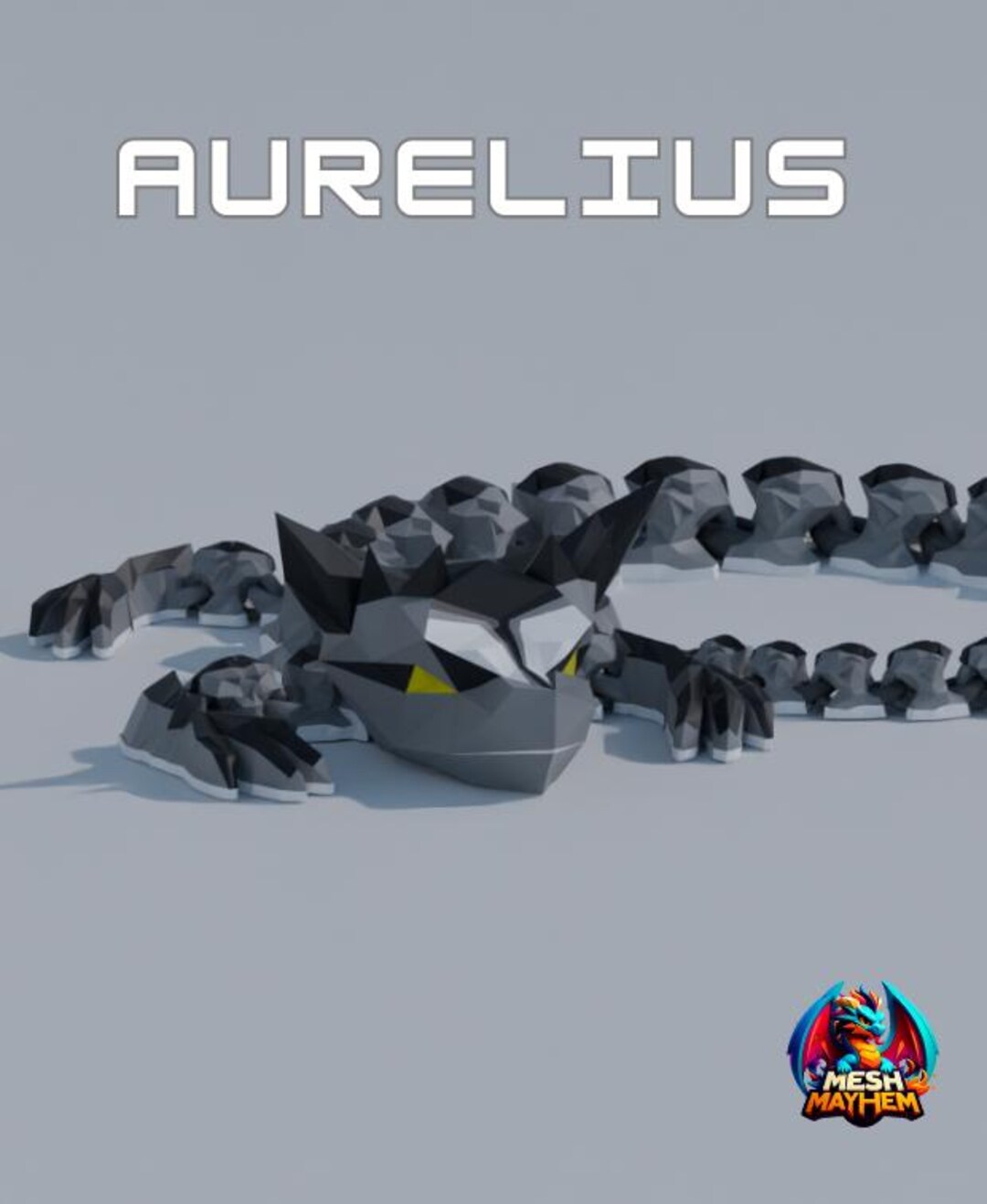 Aurelius Articulated Dragon Mesh Mayhem - Etsy