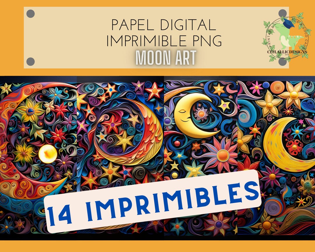 MOON Digital Paper Printable for Sublimation - Etsy