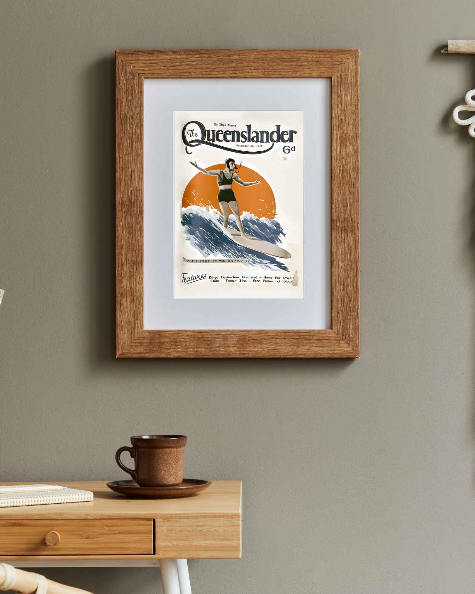Vintage Queensland Surfing Poster - Etsy