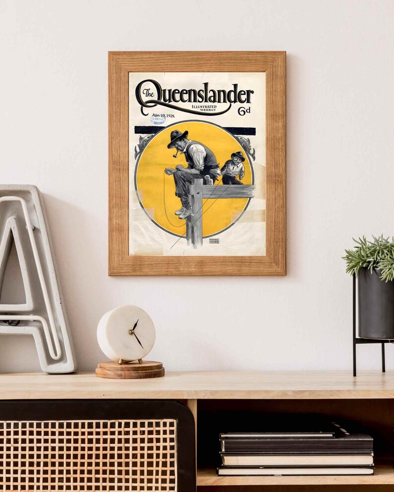 Vintage Queensland Poster-fisherman - Etsy Australia