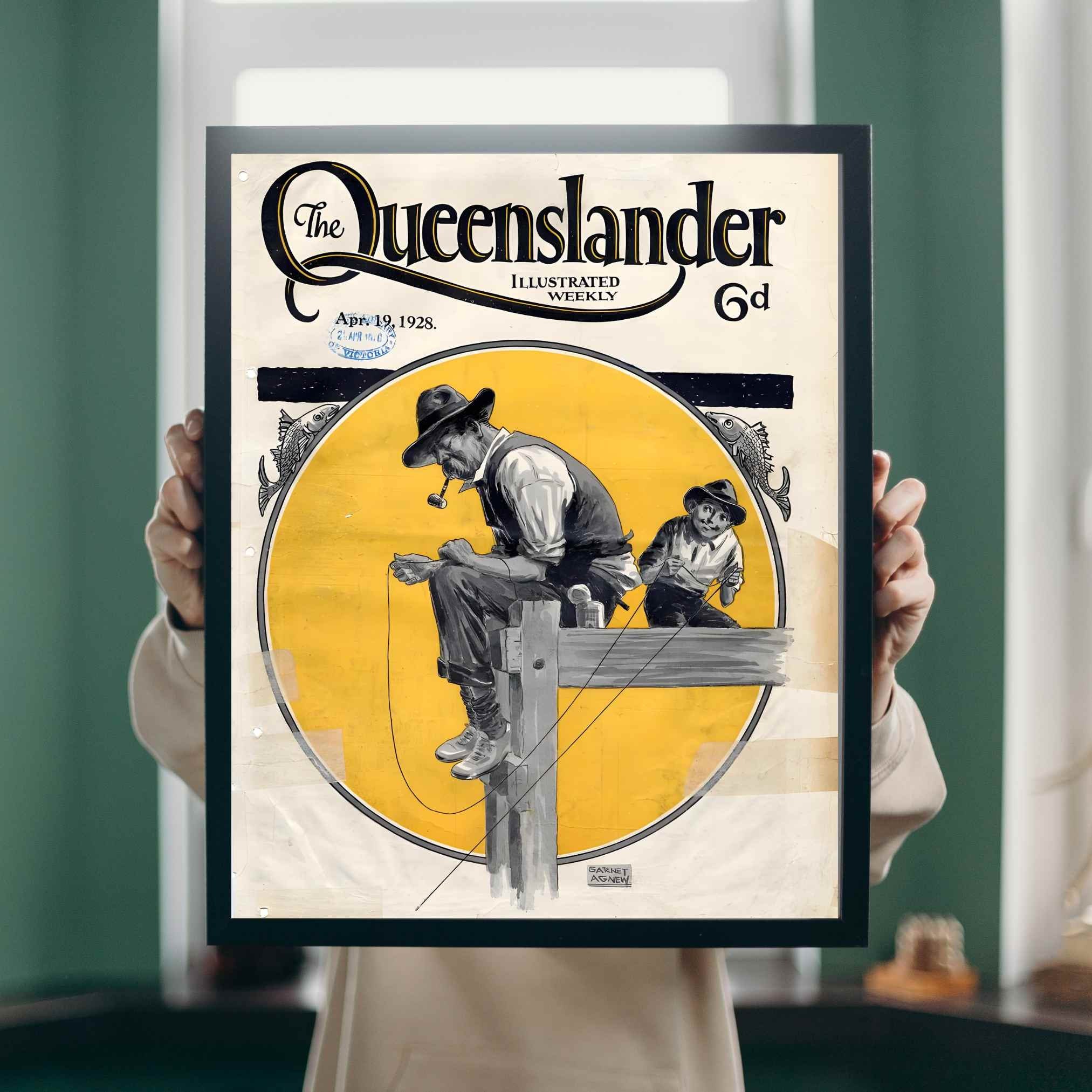 Vintage Queensland Poster-fisherman - Etsy Australia
