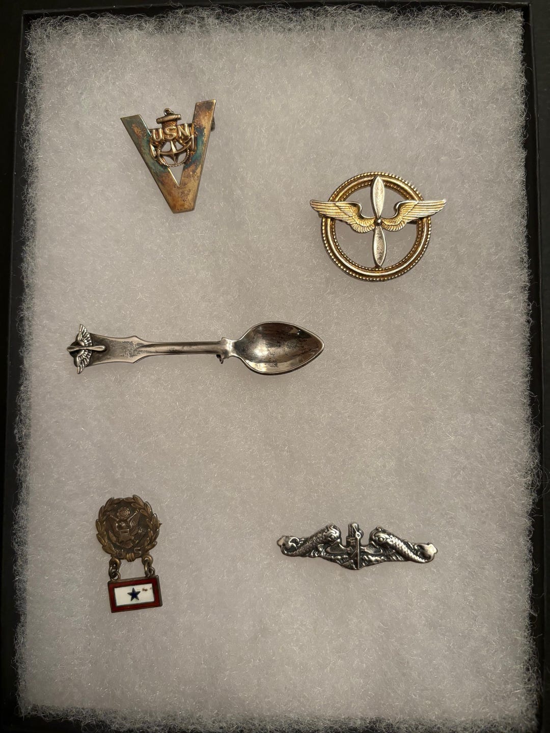 Vintage WWII Sweetheart Pins, US Navy, Aviator, Submarine, Airforce, 6 ...